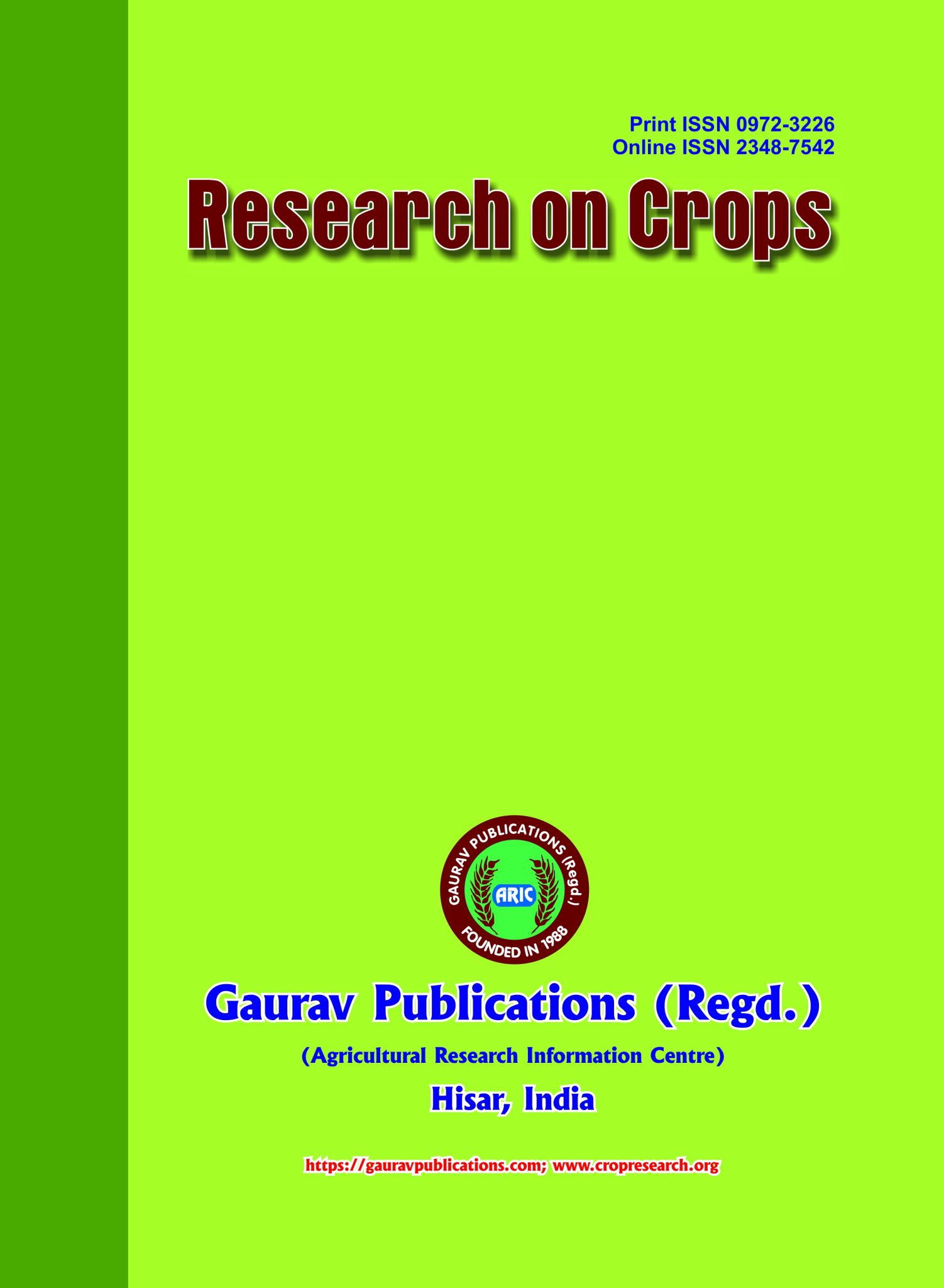 Crop Research & Research On Crops – International Journal on Crops ...